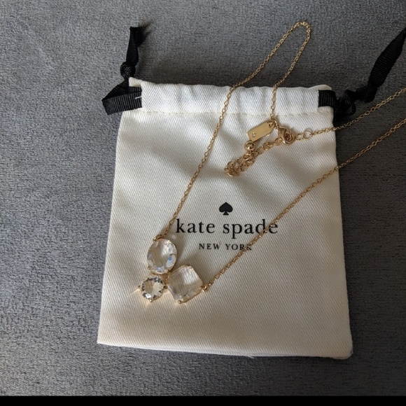 kate spade | Jewelry | New Kate Spade 3 Gem 2k Gold Necklace | Poshmark